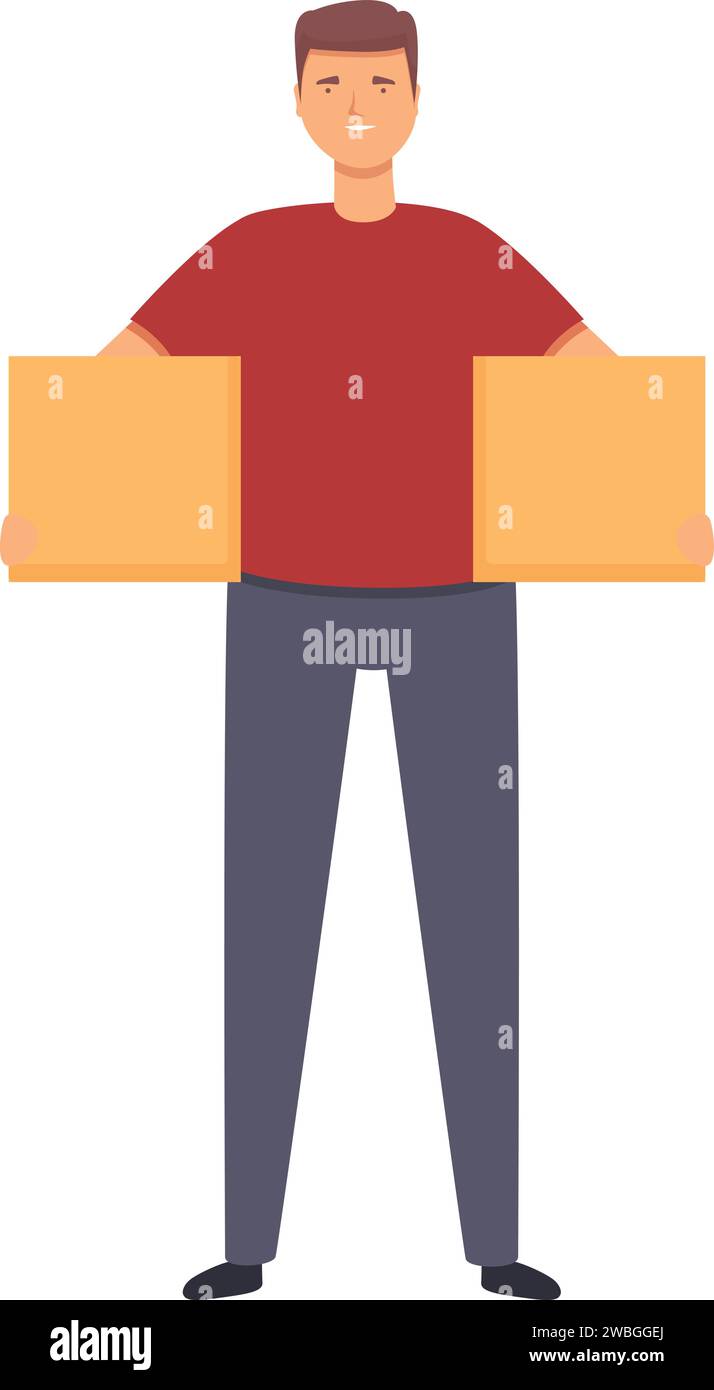 Vendor room cargo icon cartoon vector. Work box house. Manager person ...