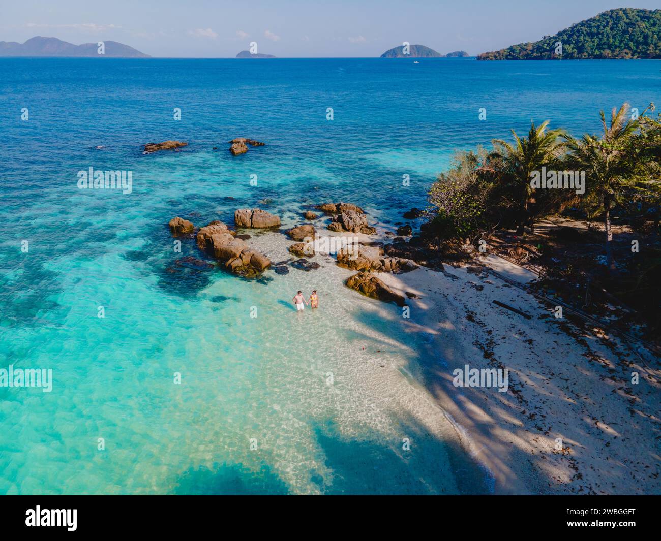 Drone aerial view at Koh Wai Island Trat Thailand is a tinny tropical ...