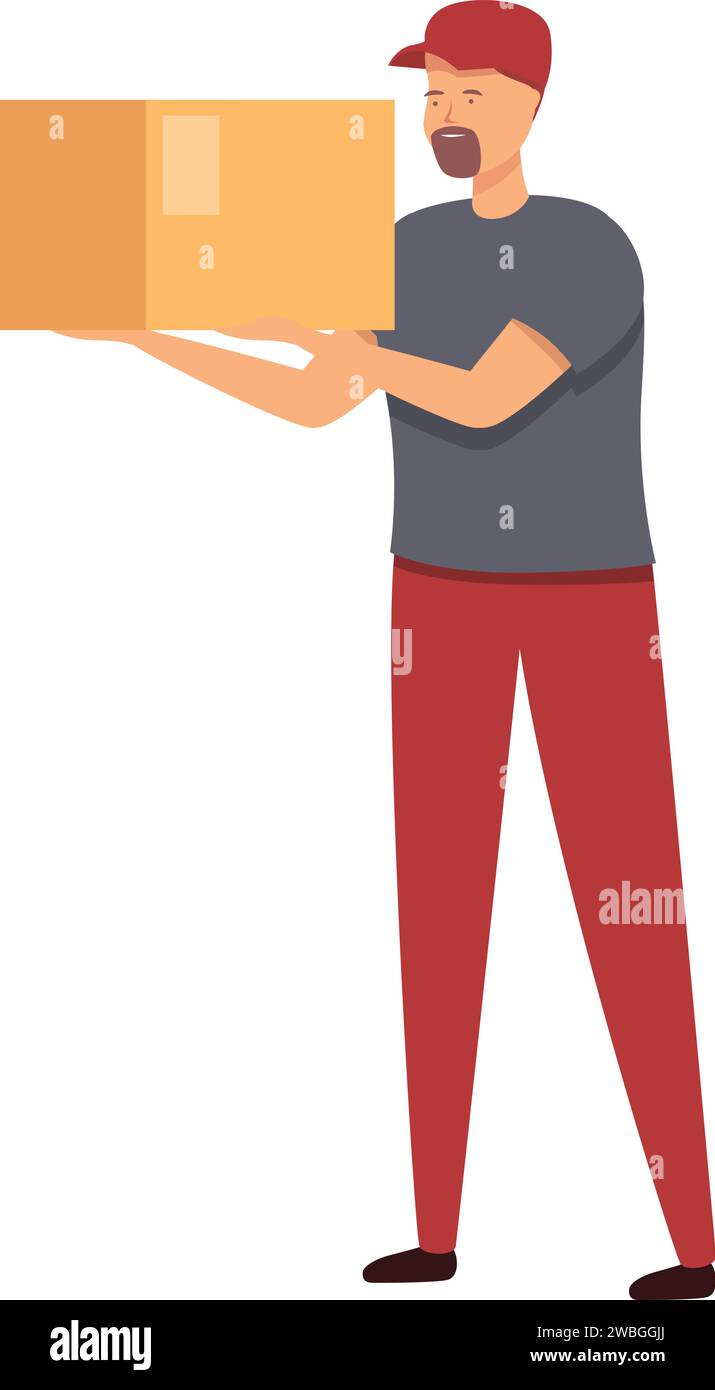 Container labor icon cartoon vector. Storekeeper manager. Salesman ...