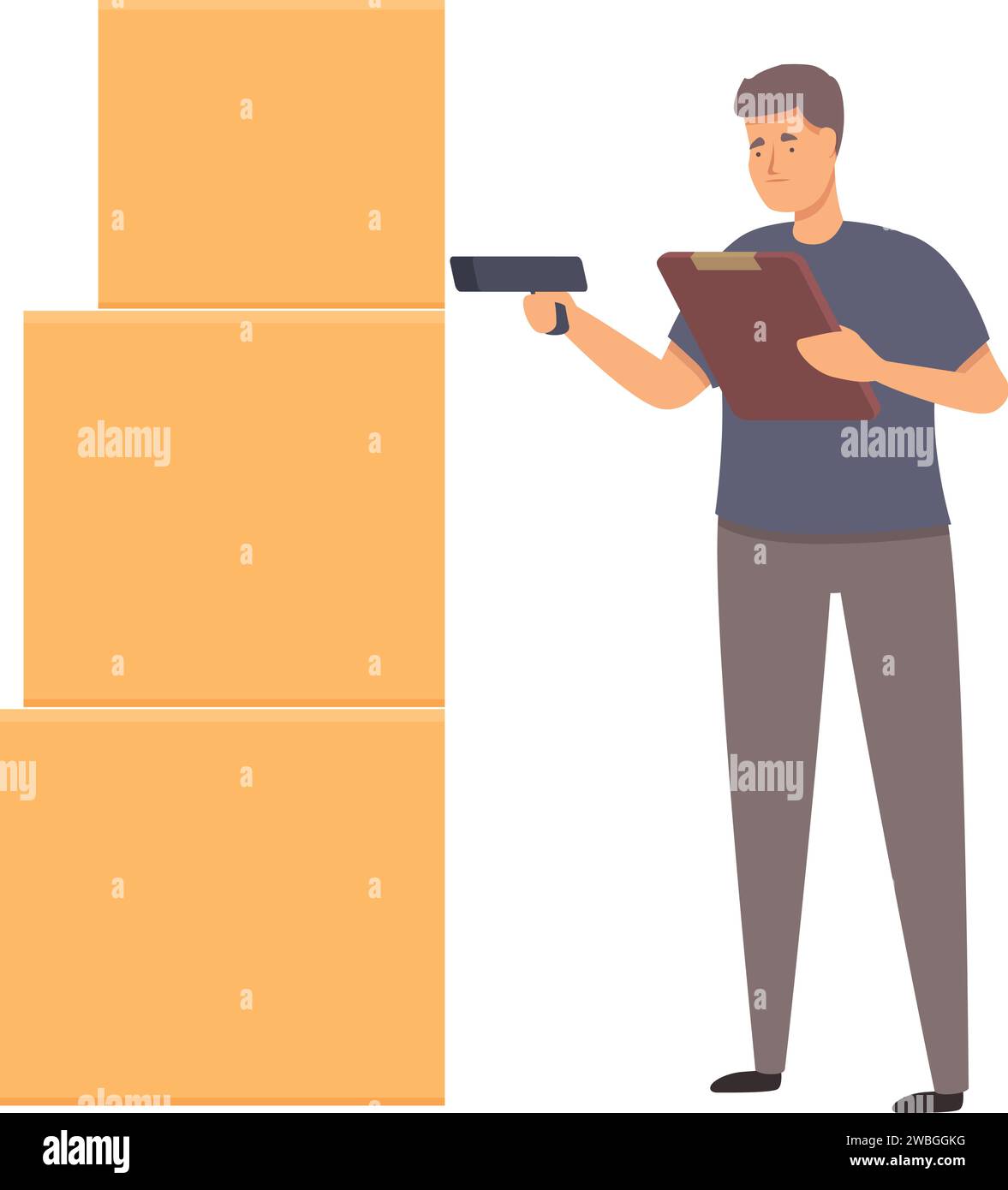 Man warehouse supermarket Stock Vector Images - Alamy