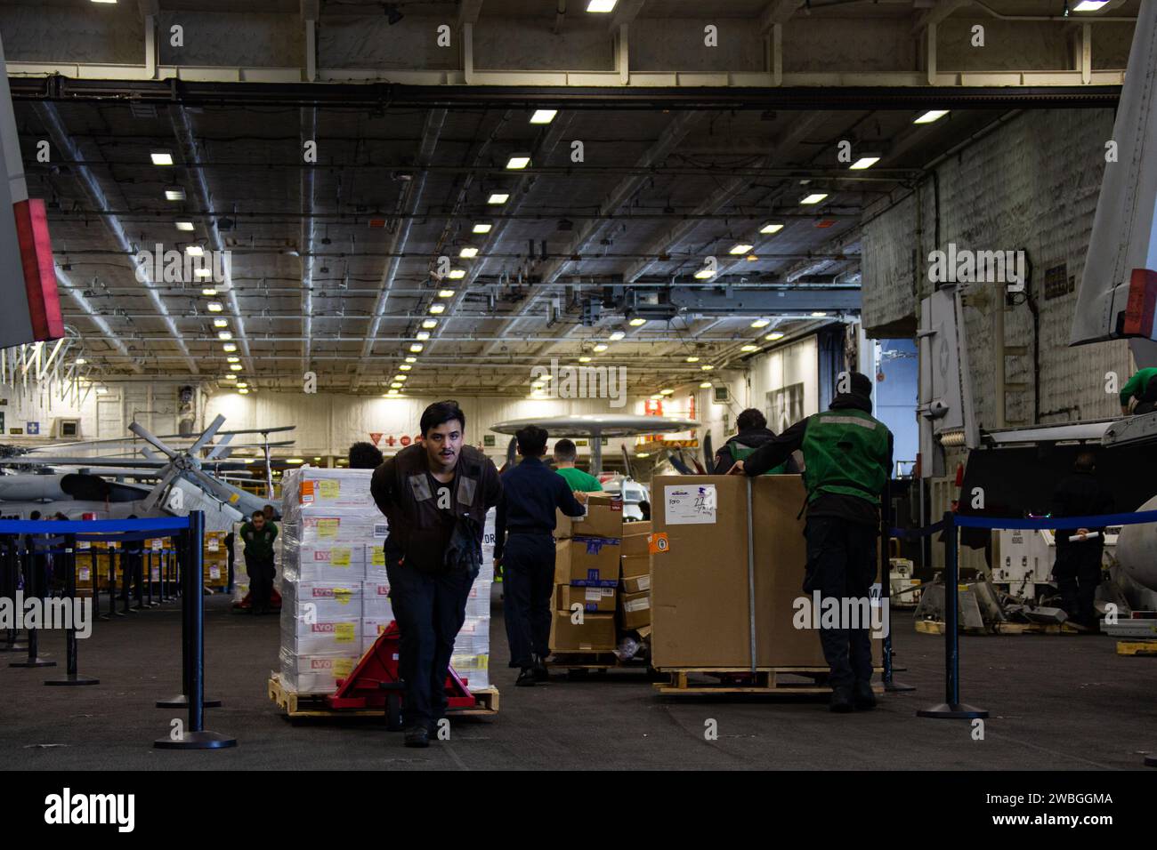 Sailors assigned to the world's largest aircraft carrier USS Gerald R ...