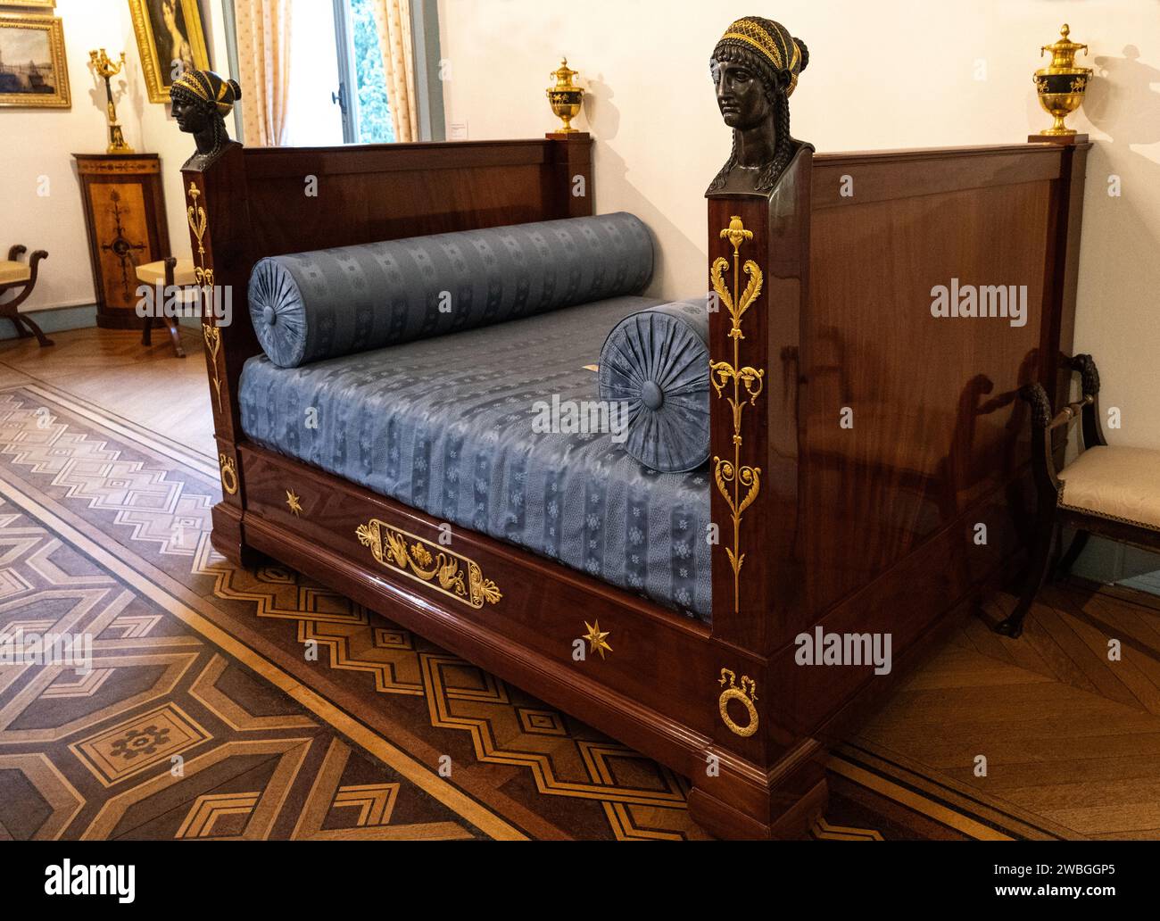 Napoleon's bed from 1807-1808 from the Imperial Palace of Bordeaux in ...