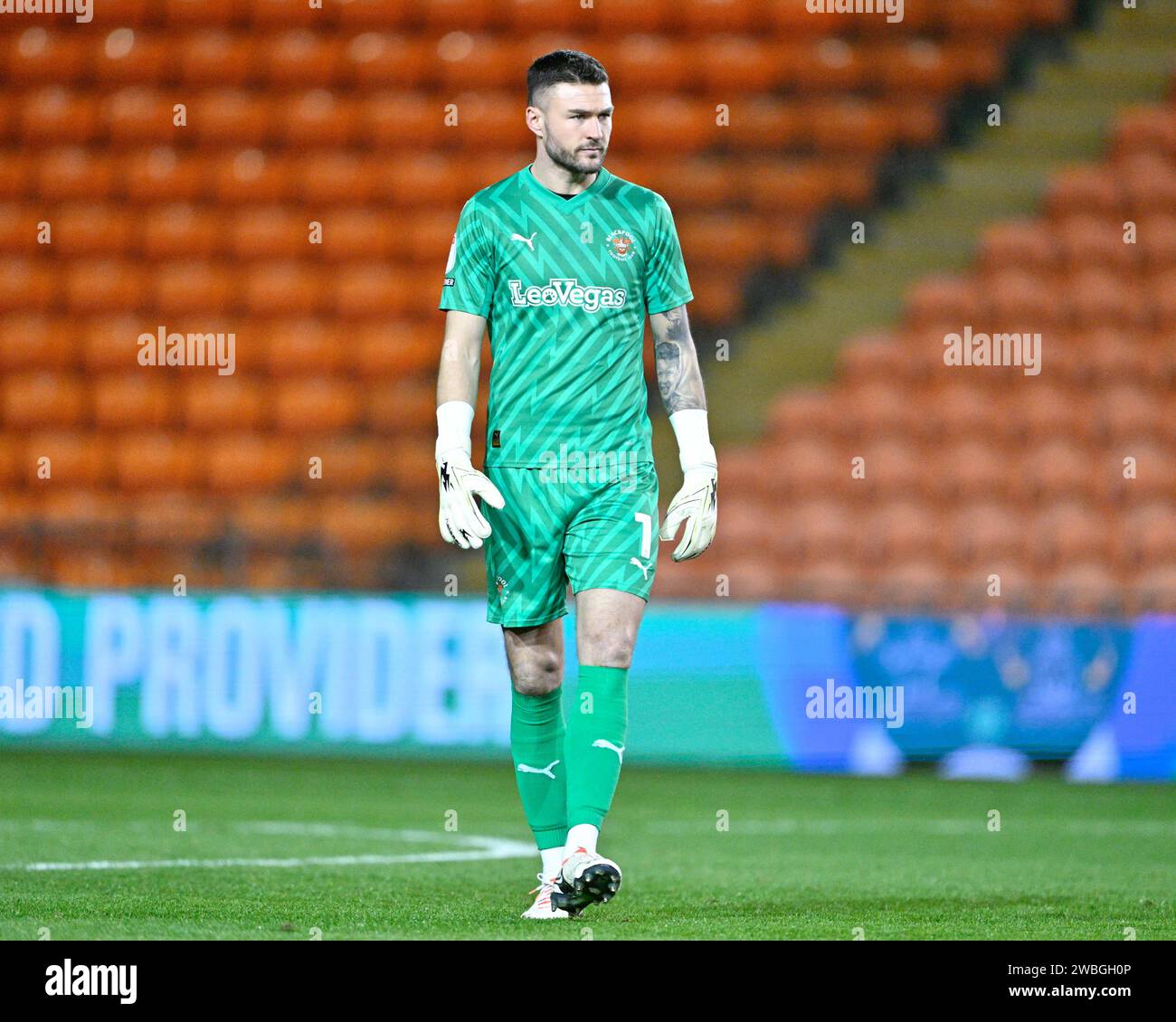 Richard O'Donnell of Blackpool, during the Bristol Street Motors Trophy ...