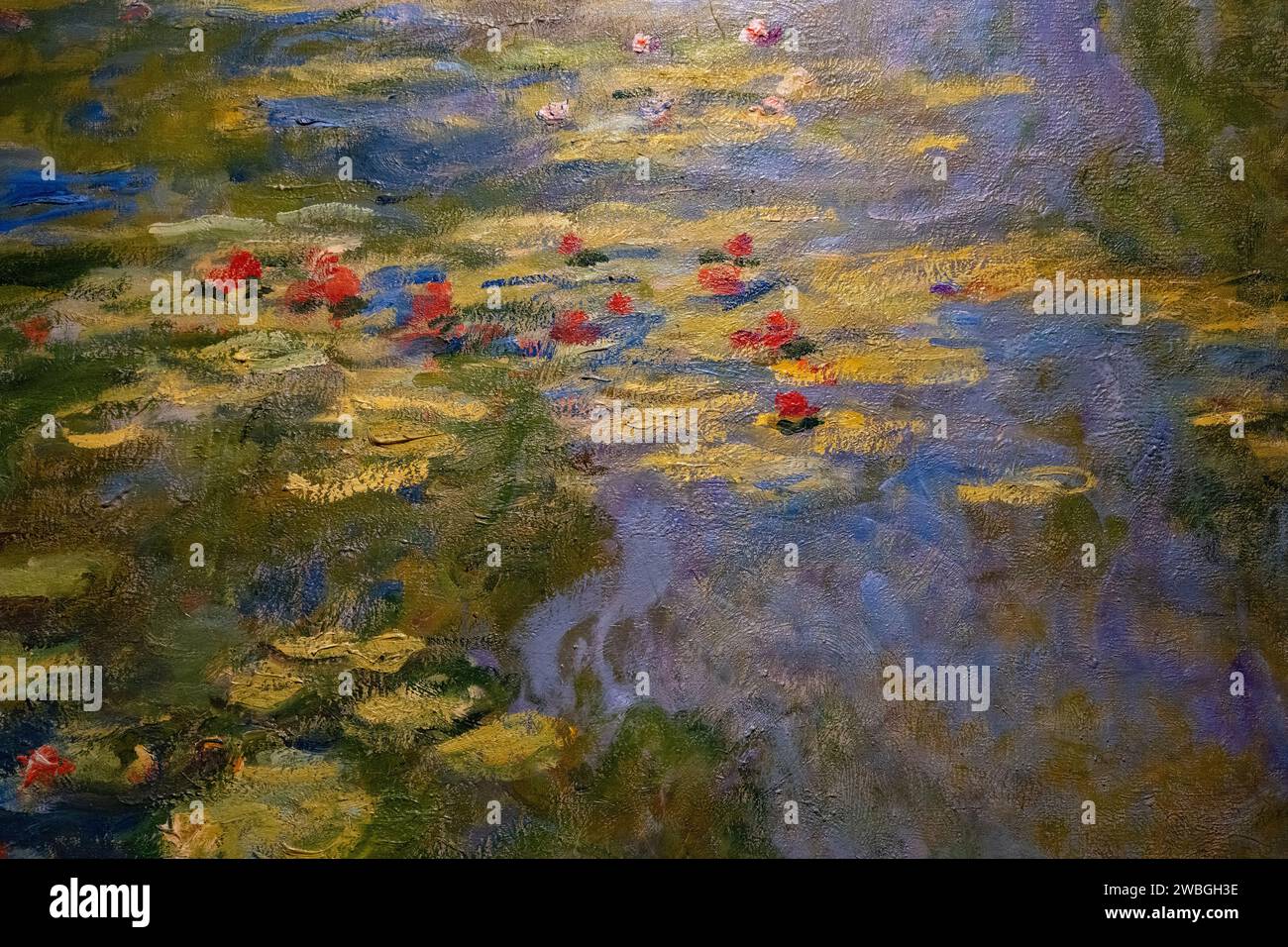 painting "Water Lily Pond" by Claude Monet from 1917-1919 Stock Photo ...