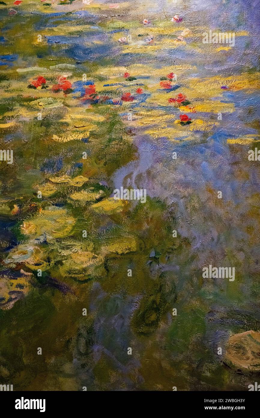 painting "Water Lily Pond" by Claude Monet from 1917-1919 Stock Photo ...