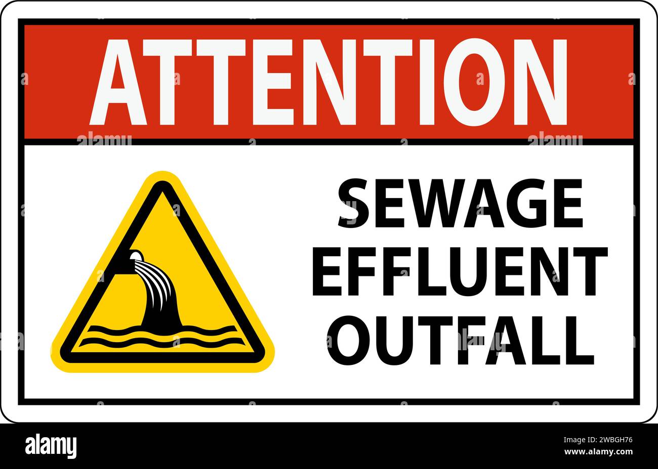 Water Safety Sign Attention - Sewage Effluent Outfall Stock Vector ...
