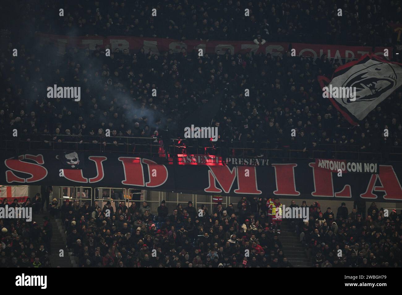 AC Milan supporters during Coppa Italia quarter Finals match football ...