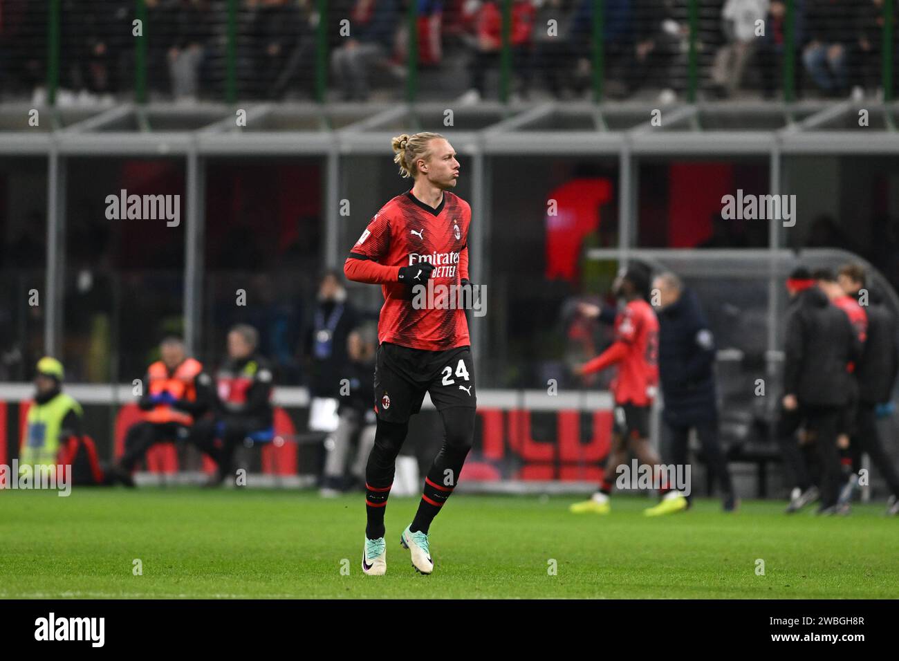 Simon Kjær of AC Milan during Coppa Italia quarter Finals match ...