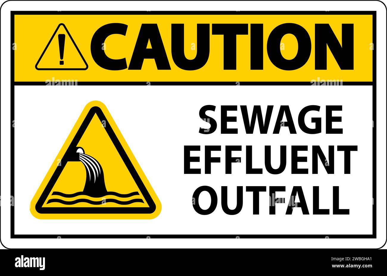Water Safety Sign Caution - Sewage Effluent Outfall Stock Vector Image ...