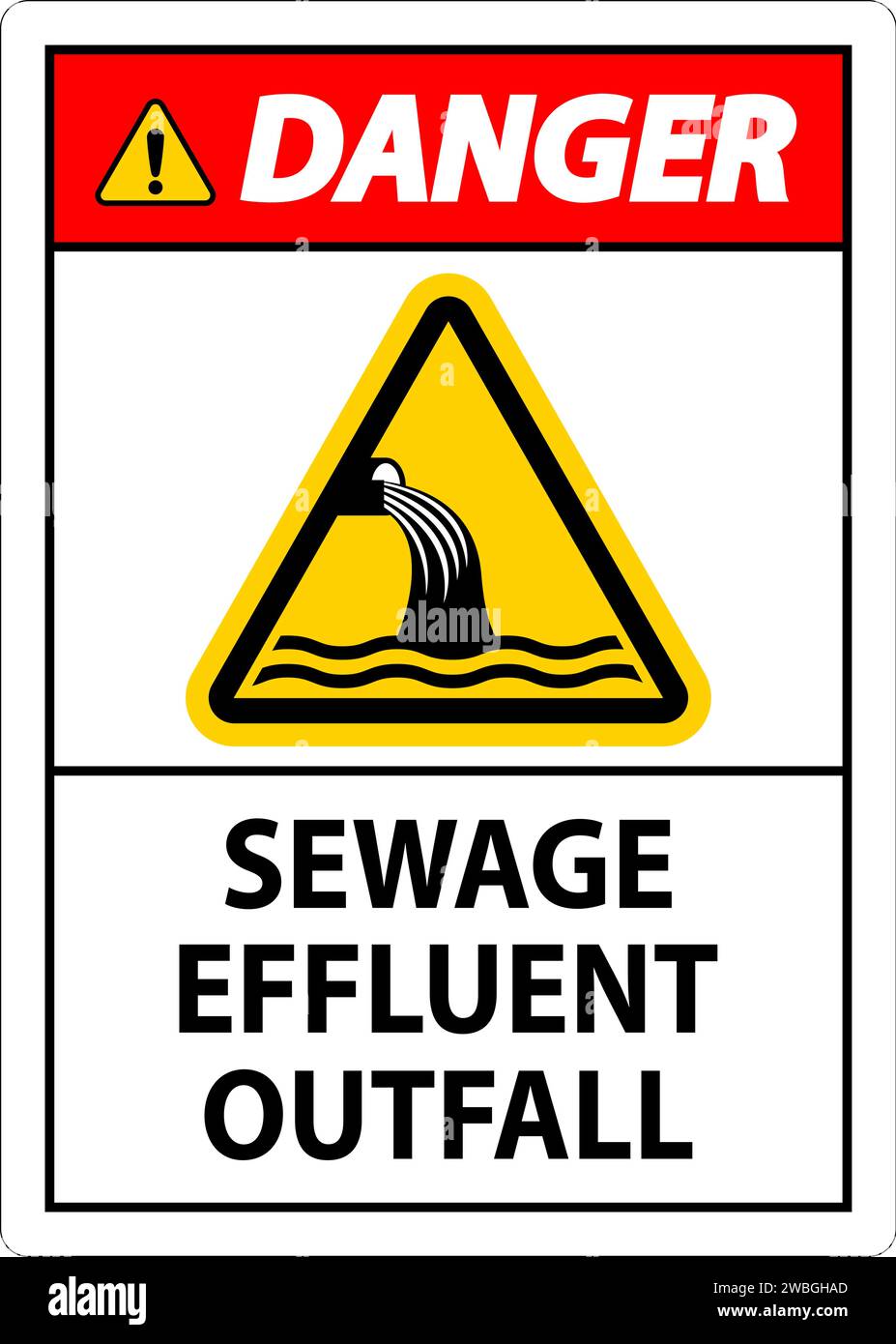 Water Safety Sign Danger - Sewage Effluent Outfall Stock Vector Image ...