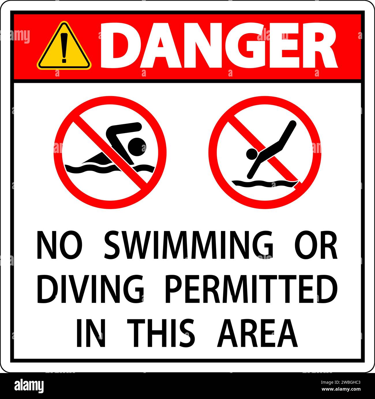 Dangerous swimming pool Stock Vector Images - Alamy