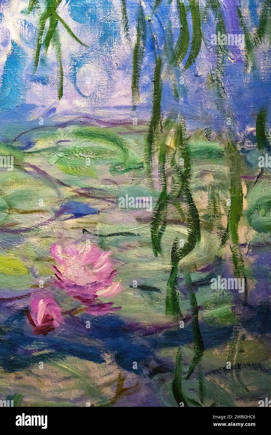 Painting, "Water Lilies" by Claude Monet from 1916-1919 Stock Photo - Alamy