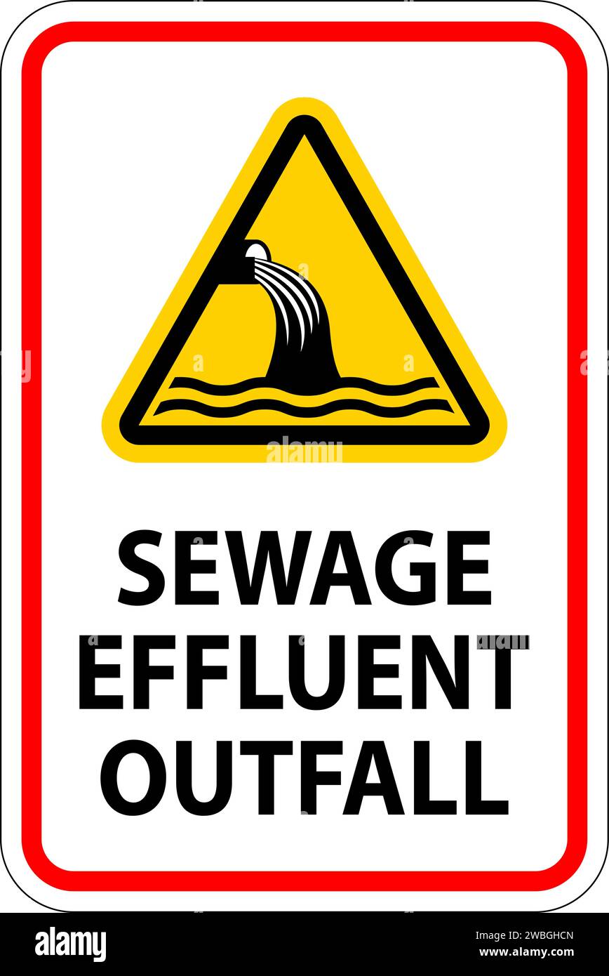 Water Safety Sign Warning - Sewage Effluent Outfall Stock Vector Image ...