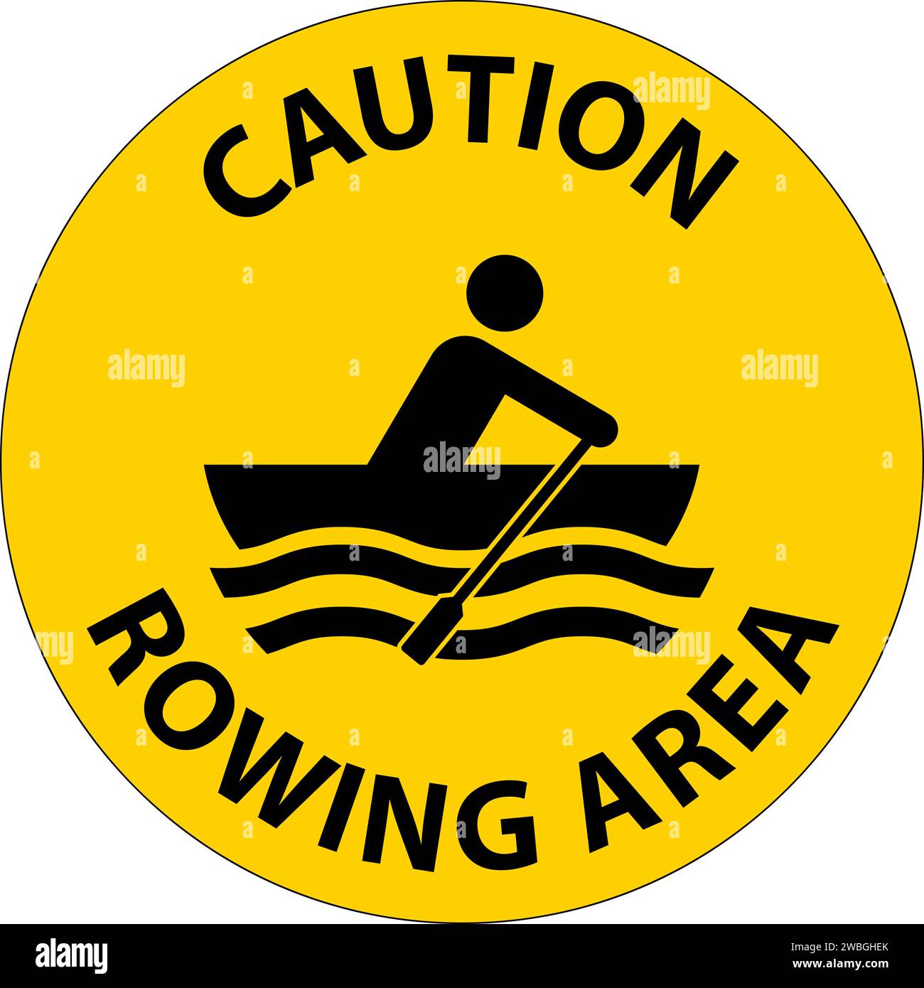 Water Safety Sign Caution - Rowing Area Stock Vector Image & Art - Alamy