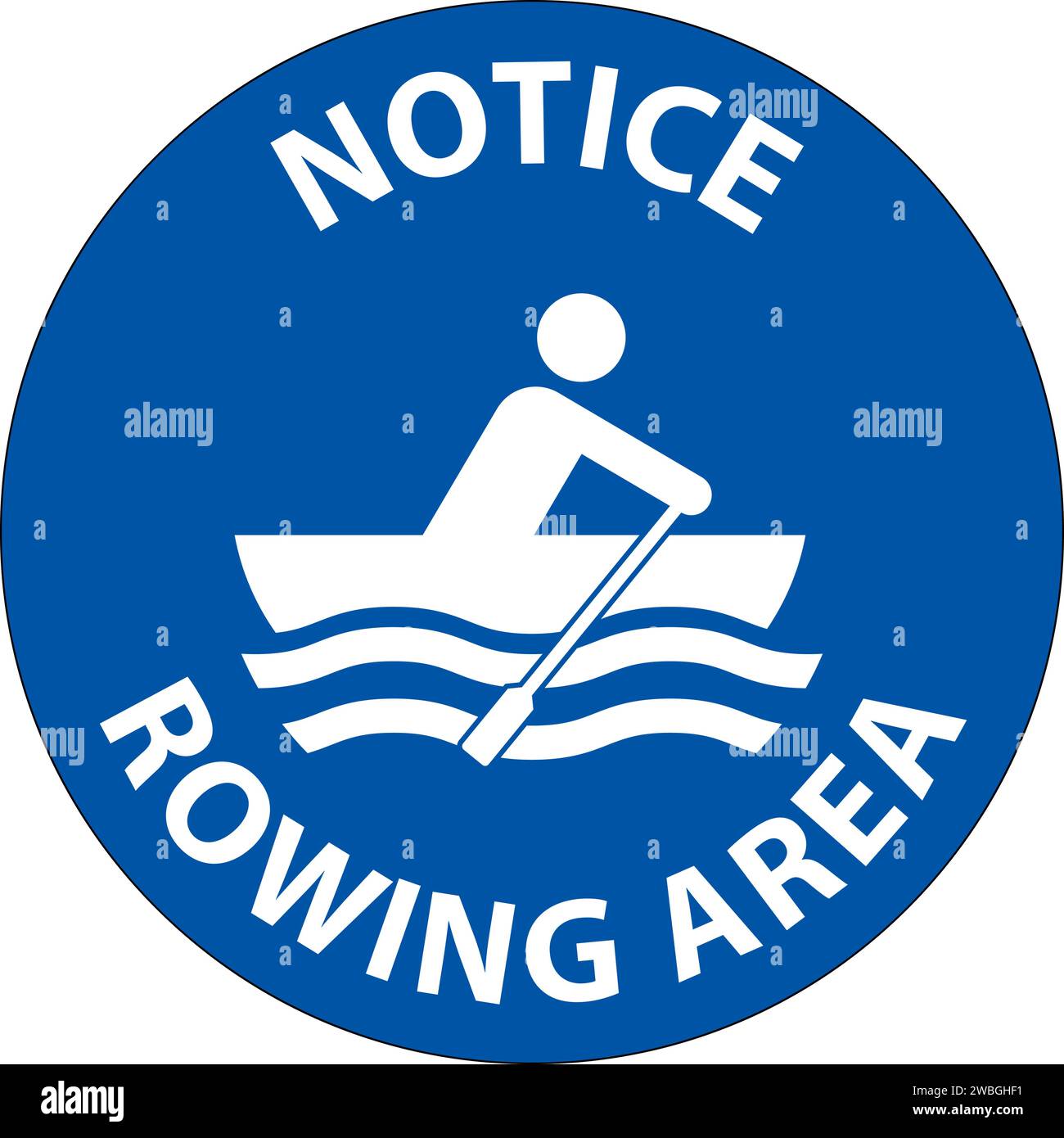 Water Safety Sign Notice - Rowing Area Stock Vector Image & Art - Alamy