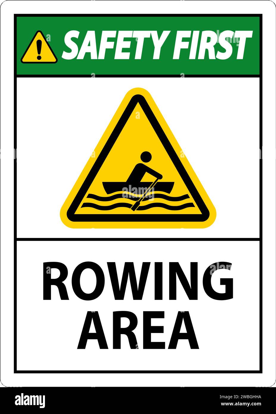 Water Safety First Sign - Rowing Area Stock Vector Image & Art - Alamy