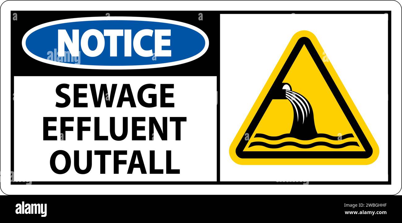 Water Safety Sign Notice - Sewage Effluent Outfall Stock Vector Image ...