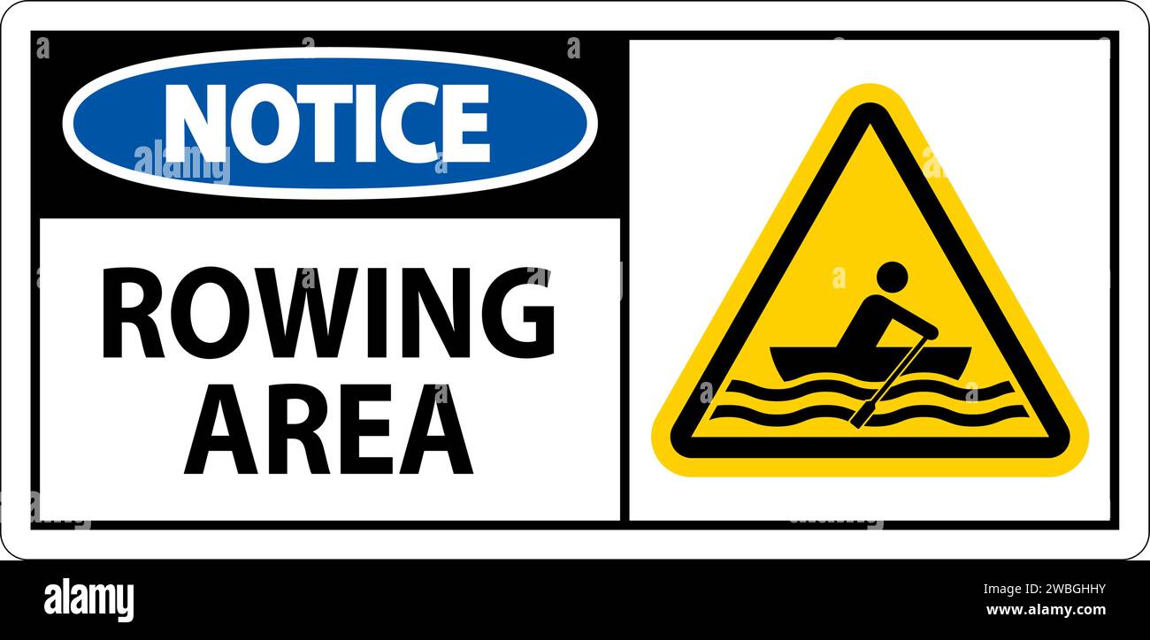Water Safety Sign Notice - Rowing Area Stock Vector Image & Art - Alamy