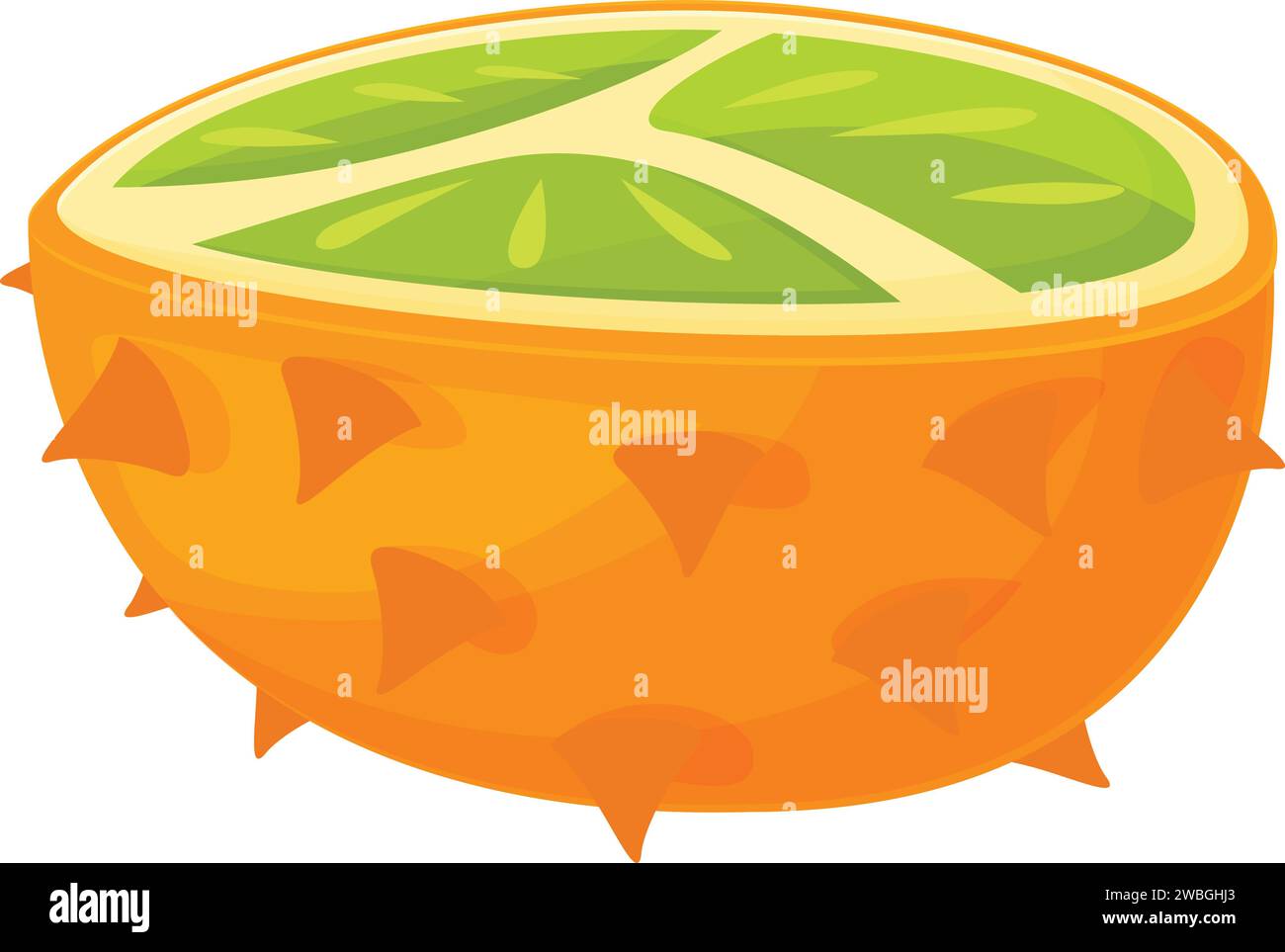 Raw vitamin spikes icon cartoon vector. Exotic fruit. Kiwano nature ...