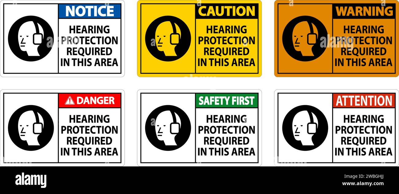 Caution hearing protection required hi-res stock photography and images ...