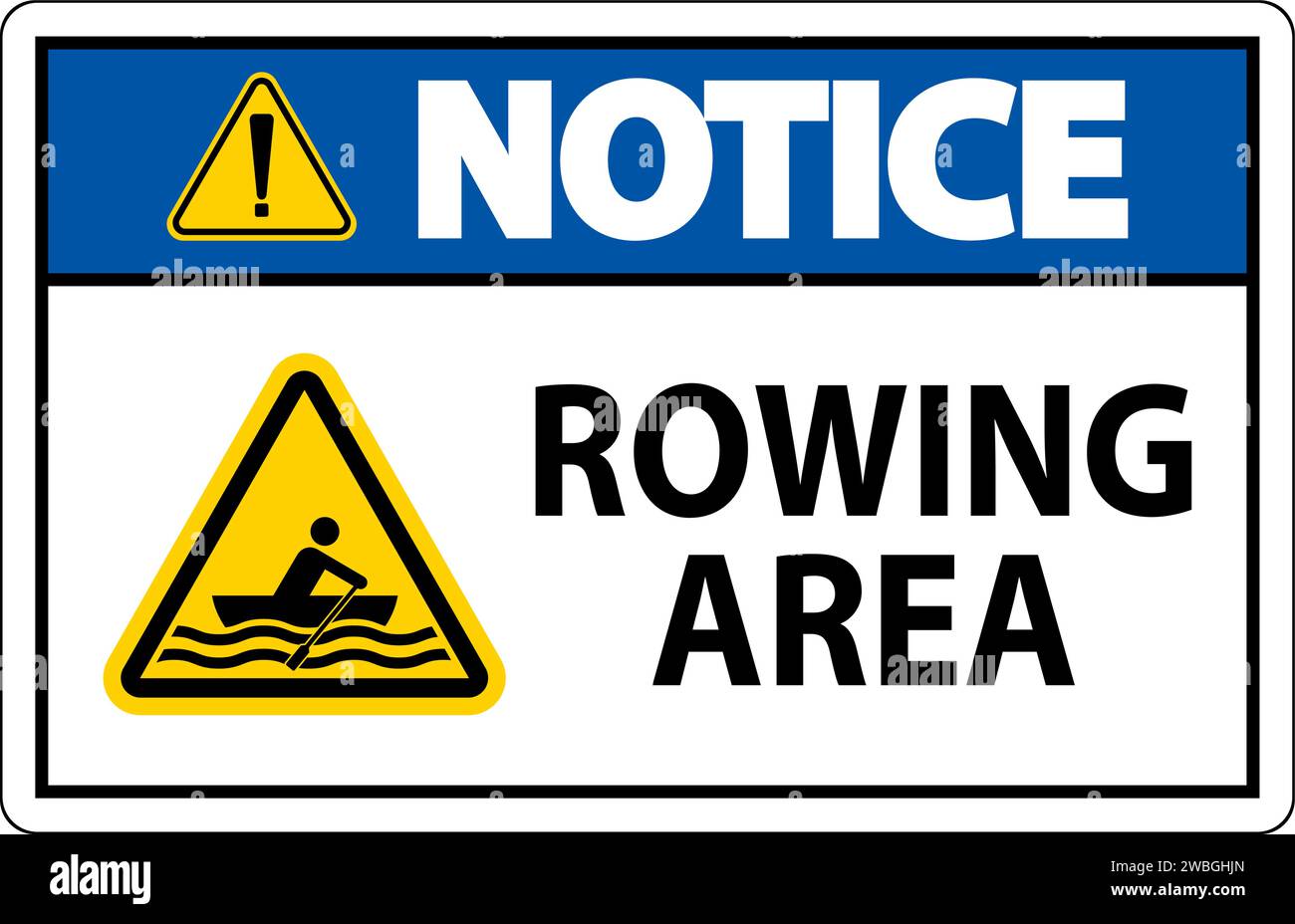 Water Safety Sign Notice - Rowing Area Stock Vector Image & Art - Alamy