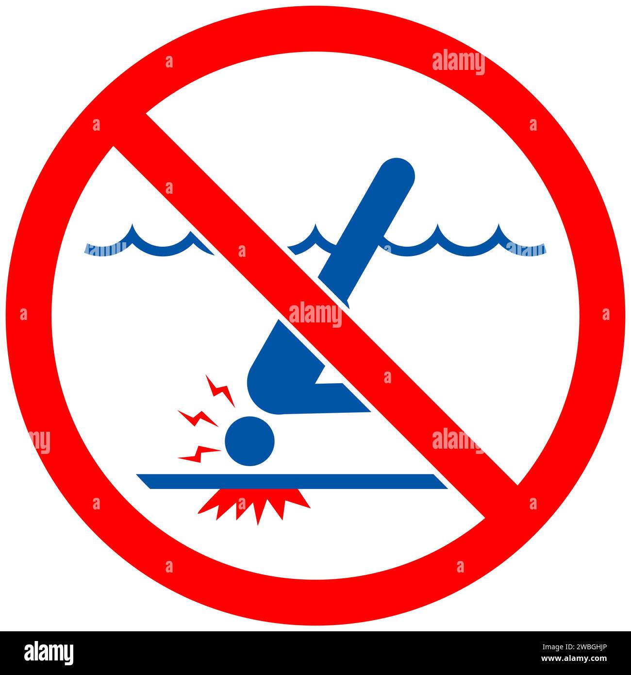 Pool Safety Sign Attention, No Diving Stock Vector Image & Art - Alamy