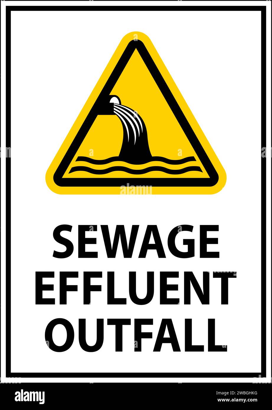 Water Safety Sign Warning - Sewage Effluent Outfall Stock Vector Image ...