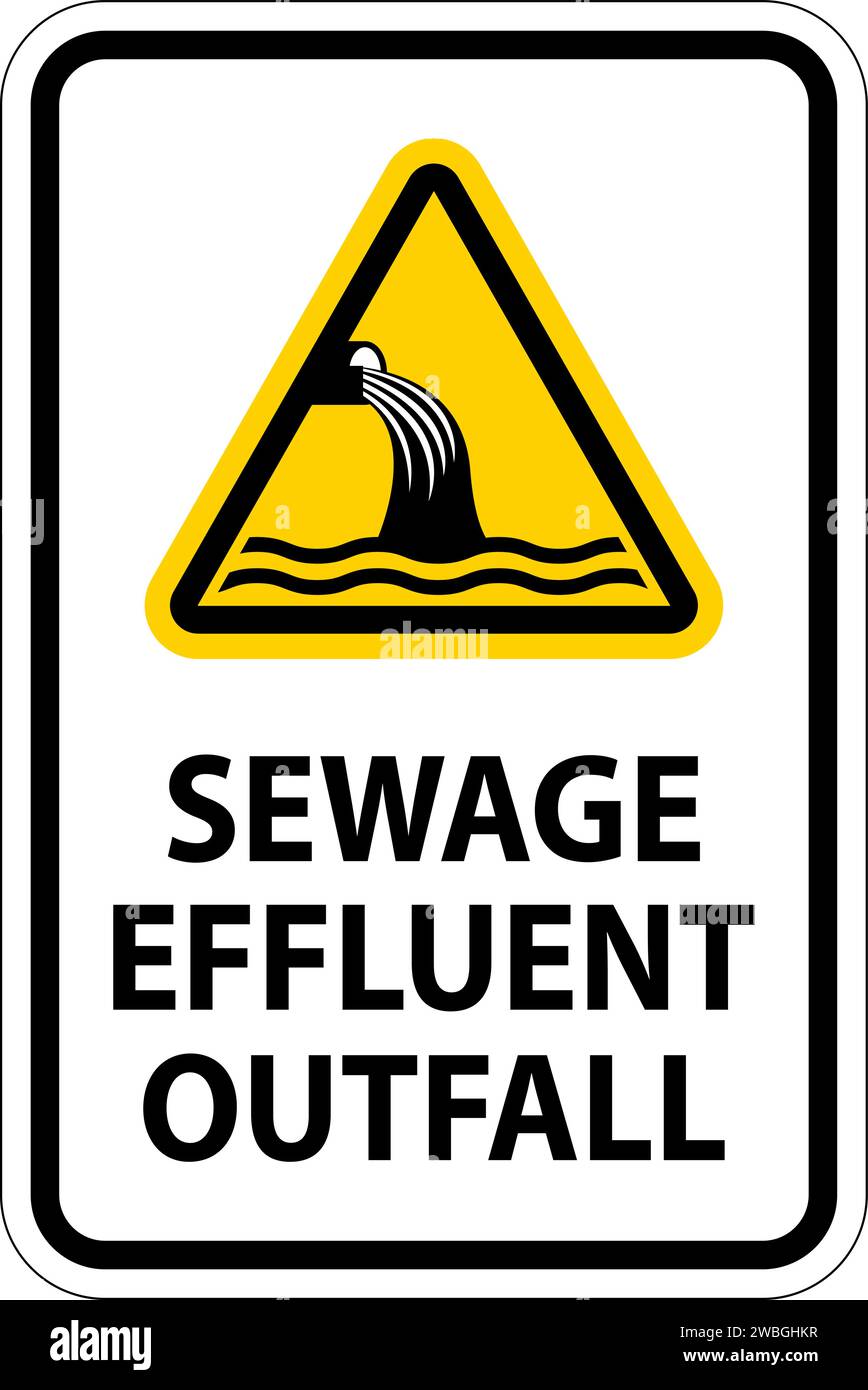 Water Safety Sign Warning - Sewage Effluent Outfall Stock Vector Image ...