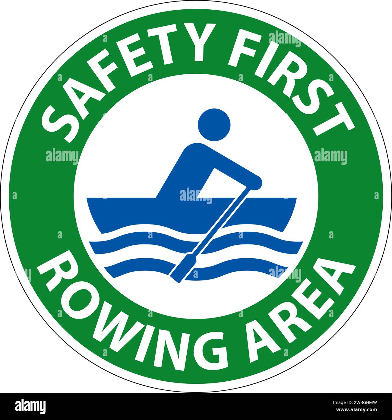 Water Safety First Sign - Rowing Area Stock Vector Image & Art - Alamy