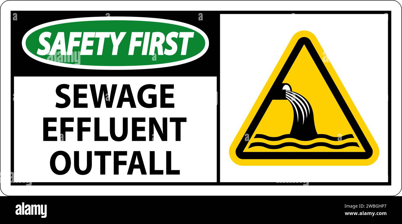 Water Safety First Sign - Sewage Effluent Outfall Stock Vector Image ...