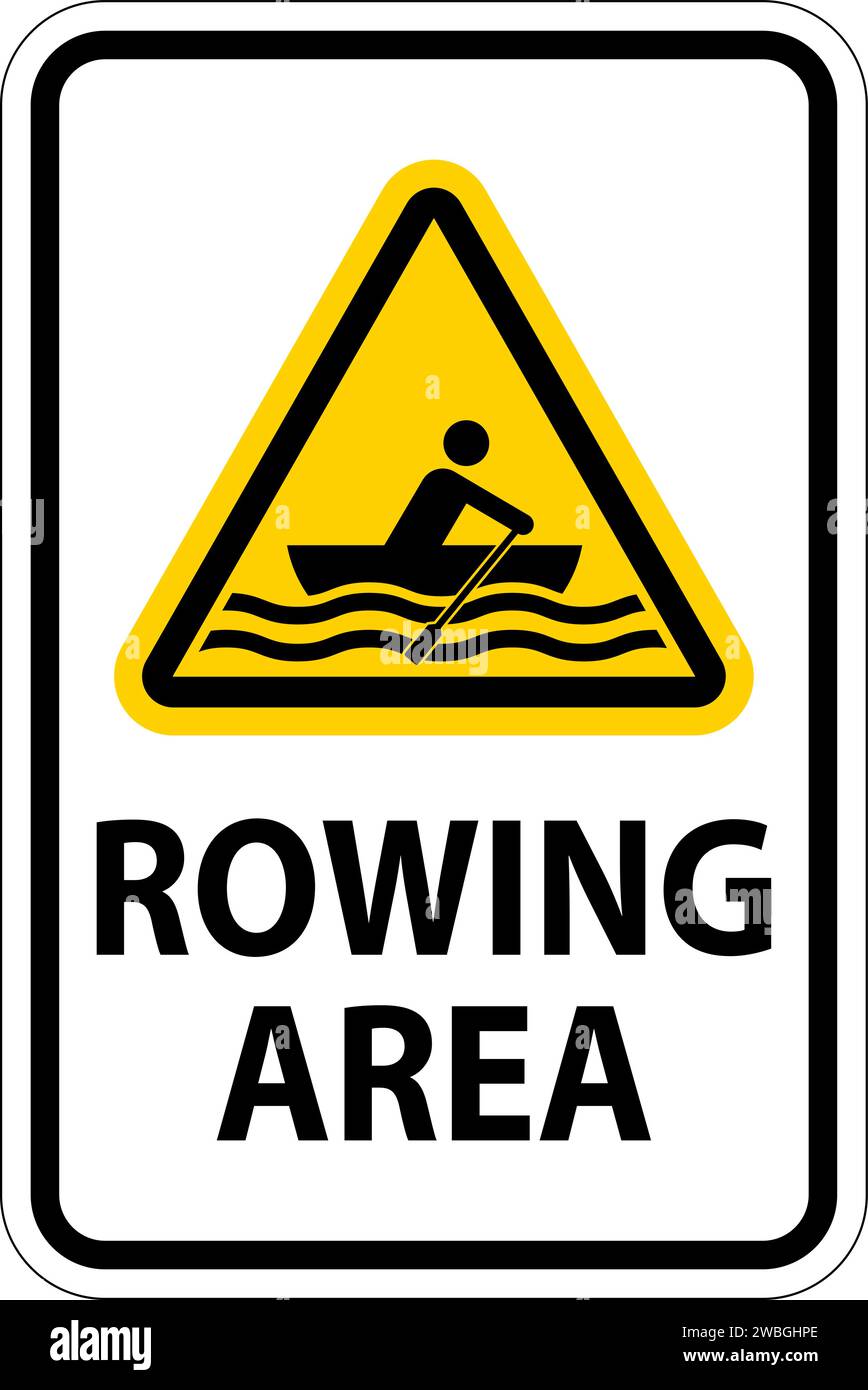 Water Safety Sign Warning - Rowing Area Stock Vector Image & Art - Alamy