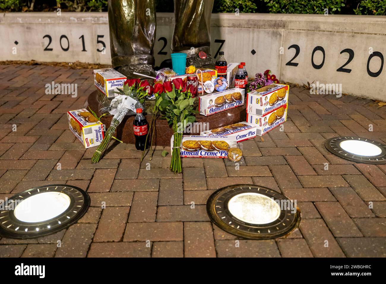 The statue of Alabama football coach Nick Saban, along the Walk of ...