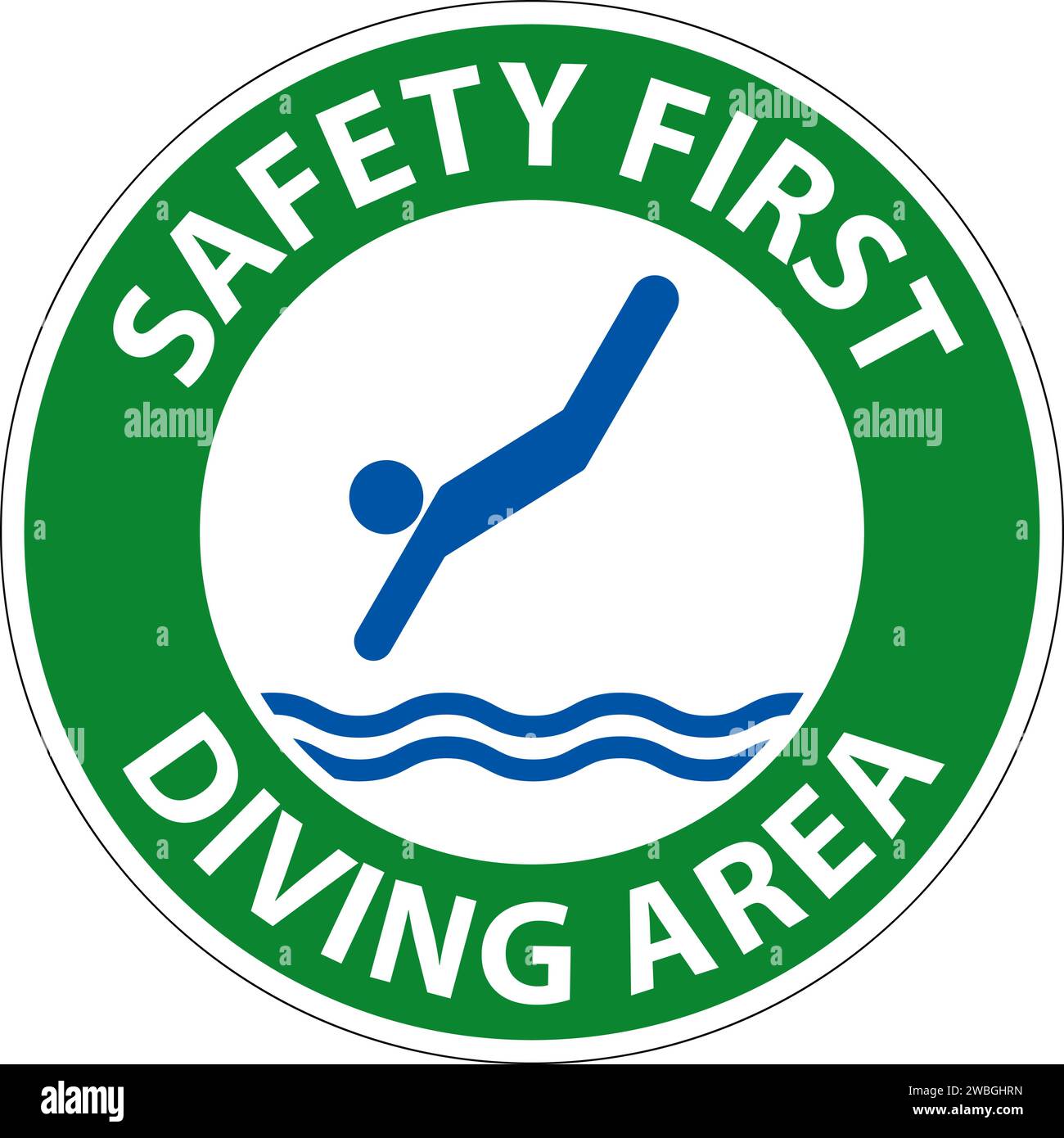 Water Safety Sign Danger - Diving Area Stock Vector Image & Art - Alamy