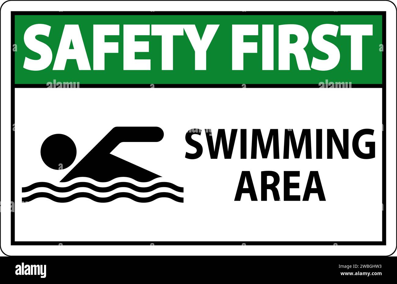 Water Safety First Sign - Swimming Area Stock Vector Image & Art - Alamy