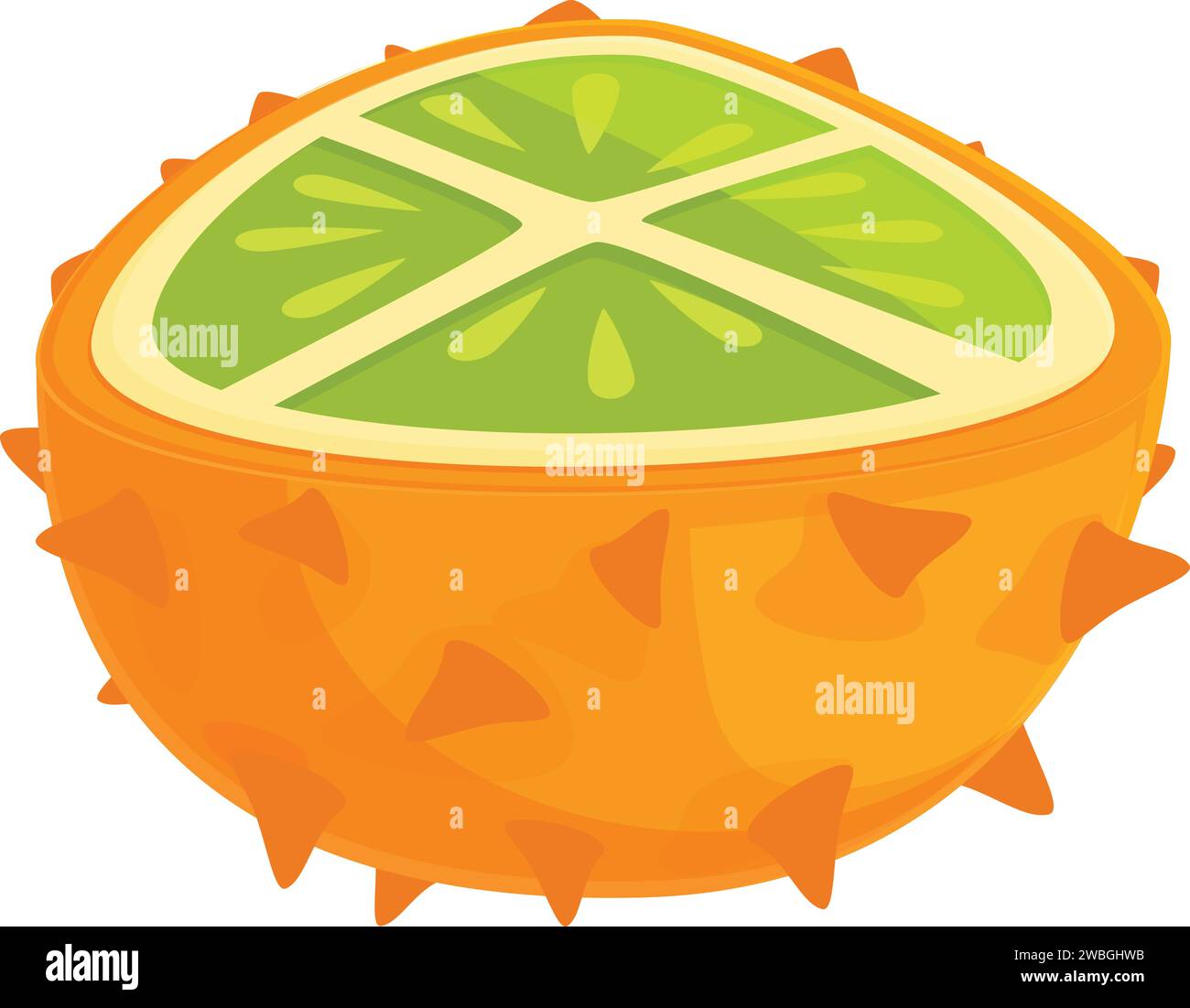 Ripe exotic fruit icon cartoon vector. Summer leaves. Leaf orange plant ...