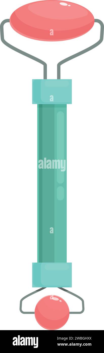 Man facial roller icon cartoon vector. Care face massage. Person care ...