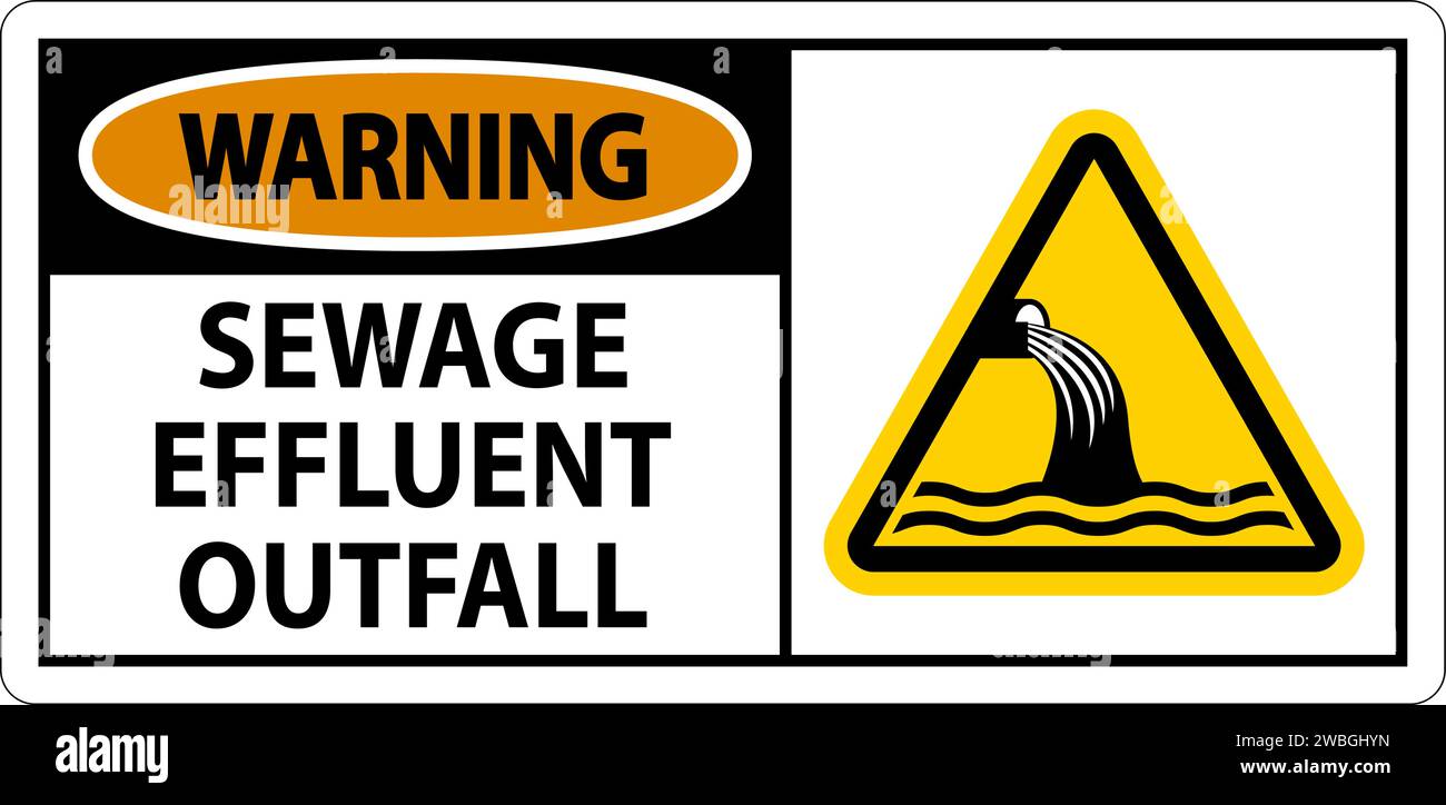 Water Safety Sign Warning - Sewage Effluent Outfall Stock Vector Image ...