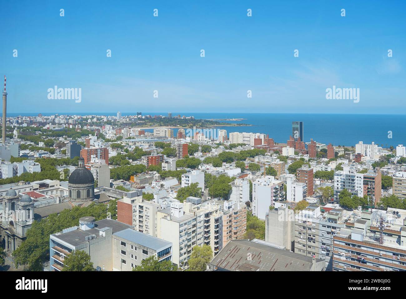 Panoramic view of the city of Montevideo, modern and ancient ...