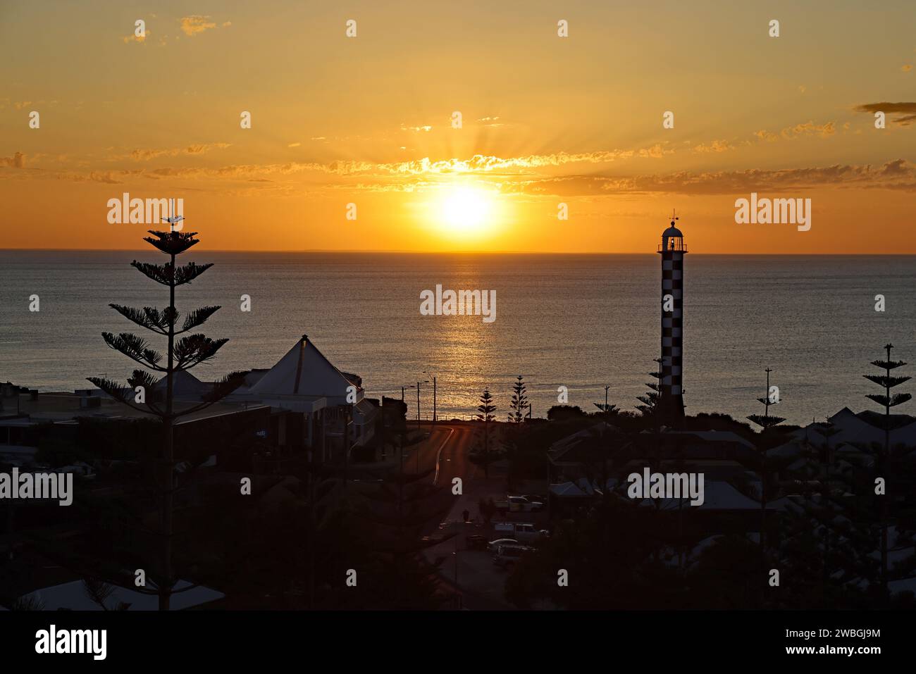 Sunset At Bunbury Lighthouse Western Australia Stock Photo - Alamy