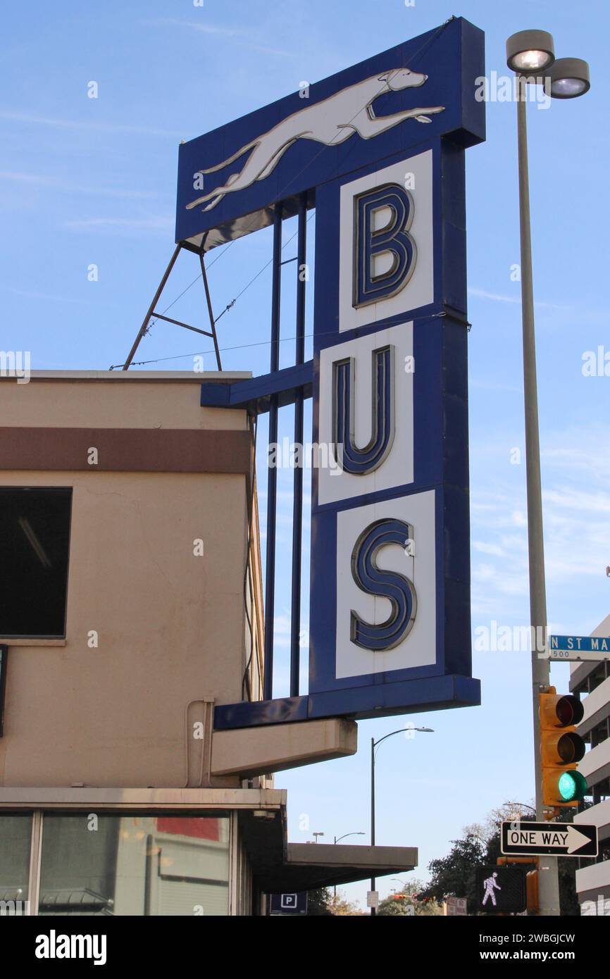 San Antonio, USA. 10th Jan, 2024. Exterior view and signage of the ...