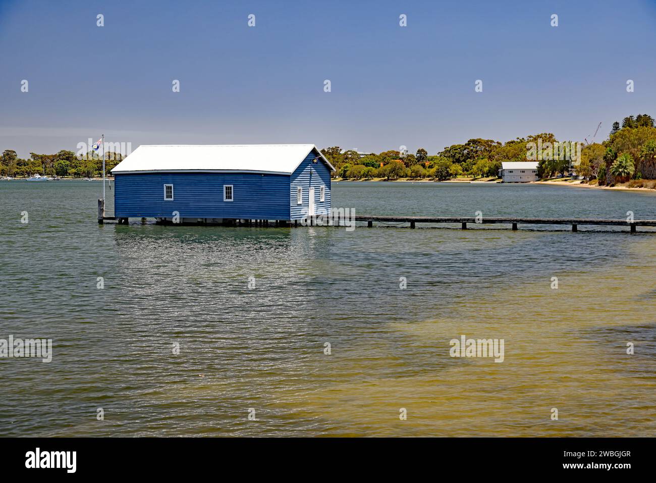 Blue Boat House, Matilda Bay, Perth, Western Australia Stock Photo - Alamy