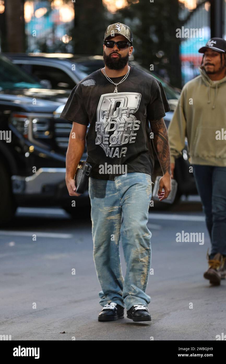 Miami Dolphins cornerback Nik Needham (40) arrives at the stadium for ...