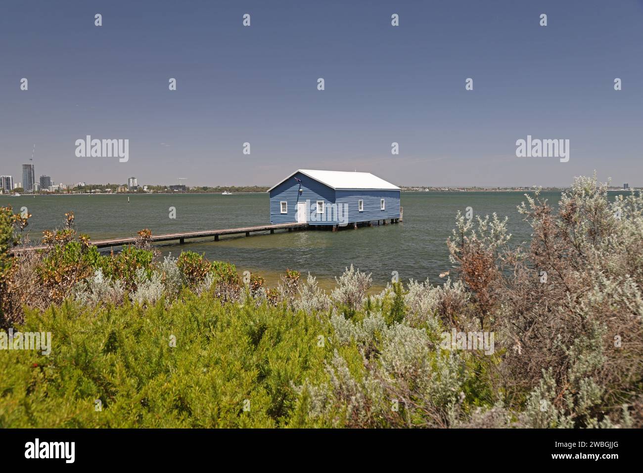 Blue Boat House, Matilda Bay, Perth, Western Australia Stock Photo - Alamy