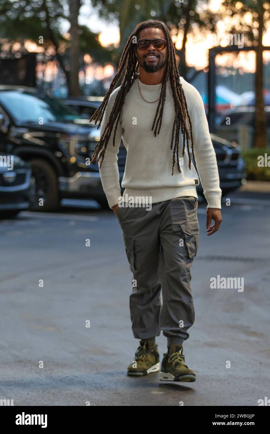 Miami Dolphins cornerback Parry Nickerson (34) arrives at the stadium ...
