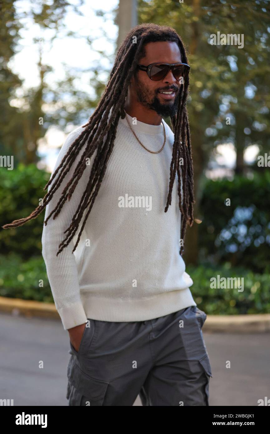 Miami Dolphins cornerback Parry Nickerson (34) arrives at the stadium ...