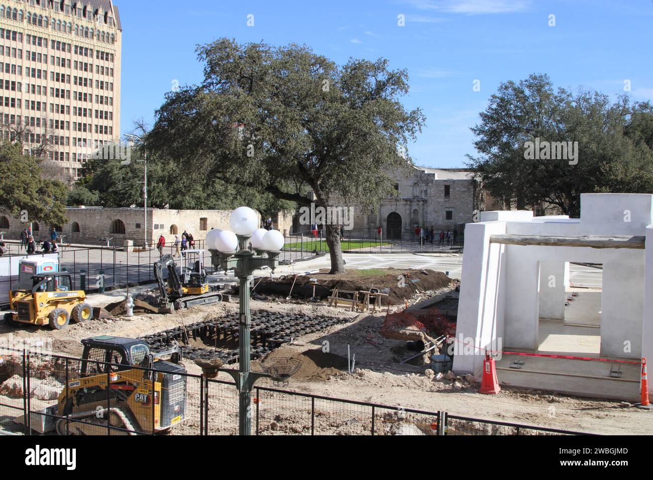 San Antonio, USA. 10th Jan, 2024. An enclosed construction area with ...