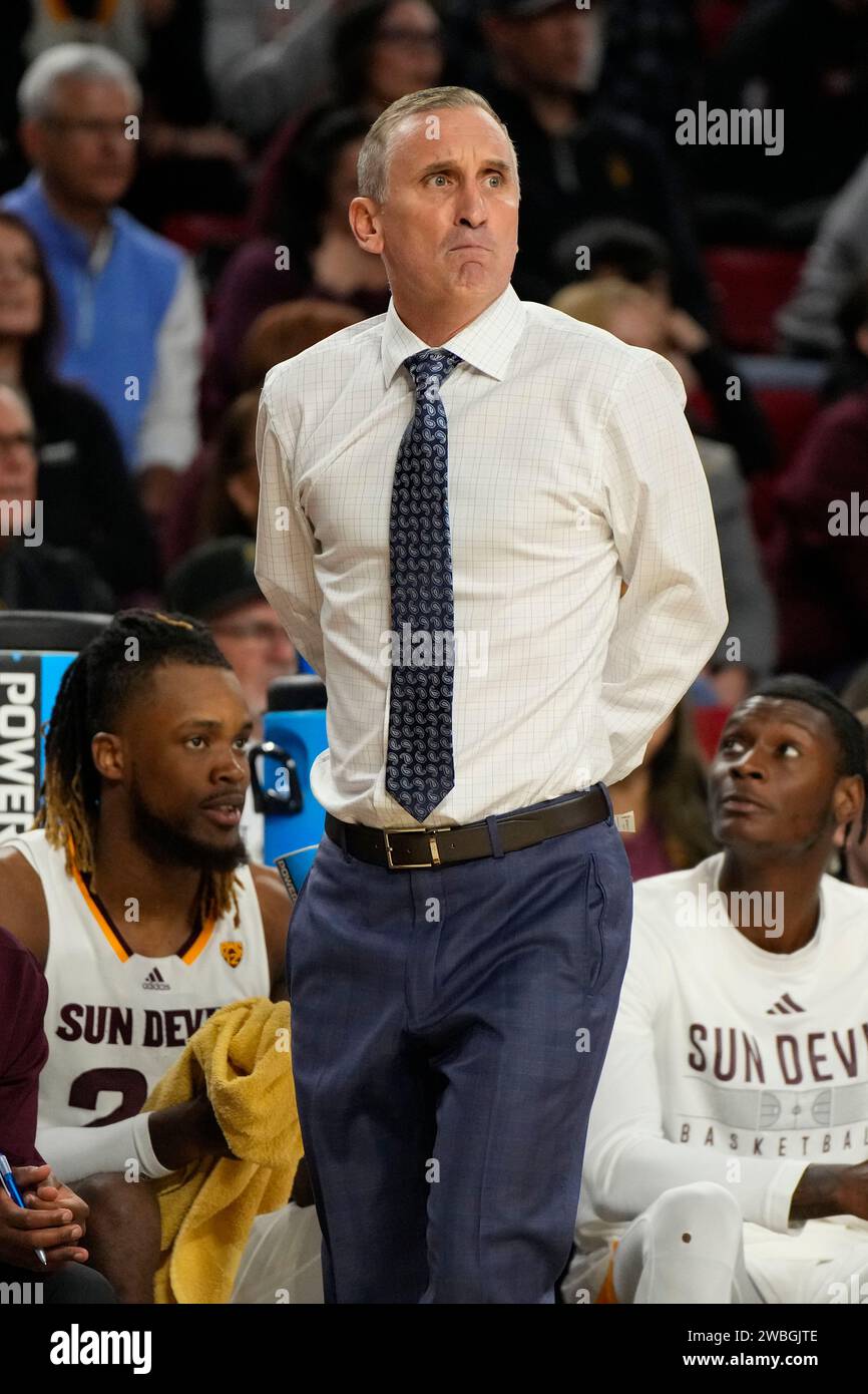 Arizona State head coach Bobby Hurley during the first half of an NCAA ...