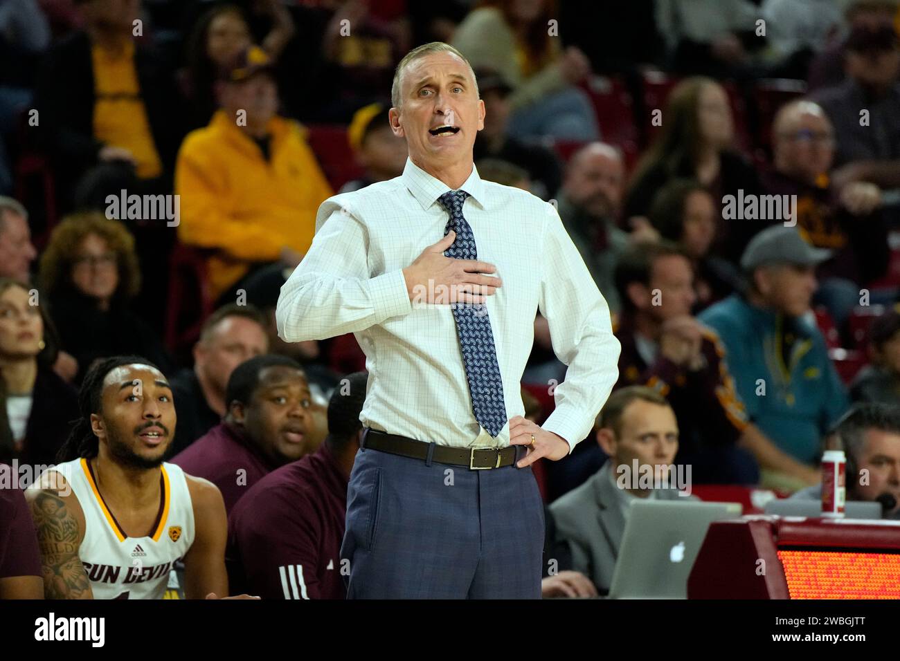 Arizona State head coach Bobby Hurley during the first half of an NCAA ...