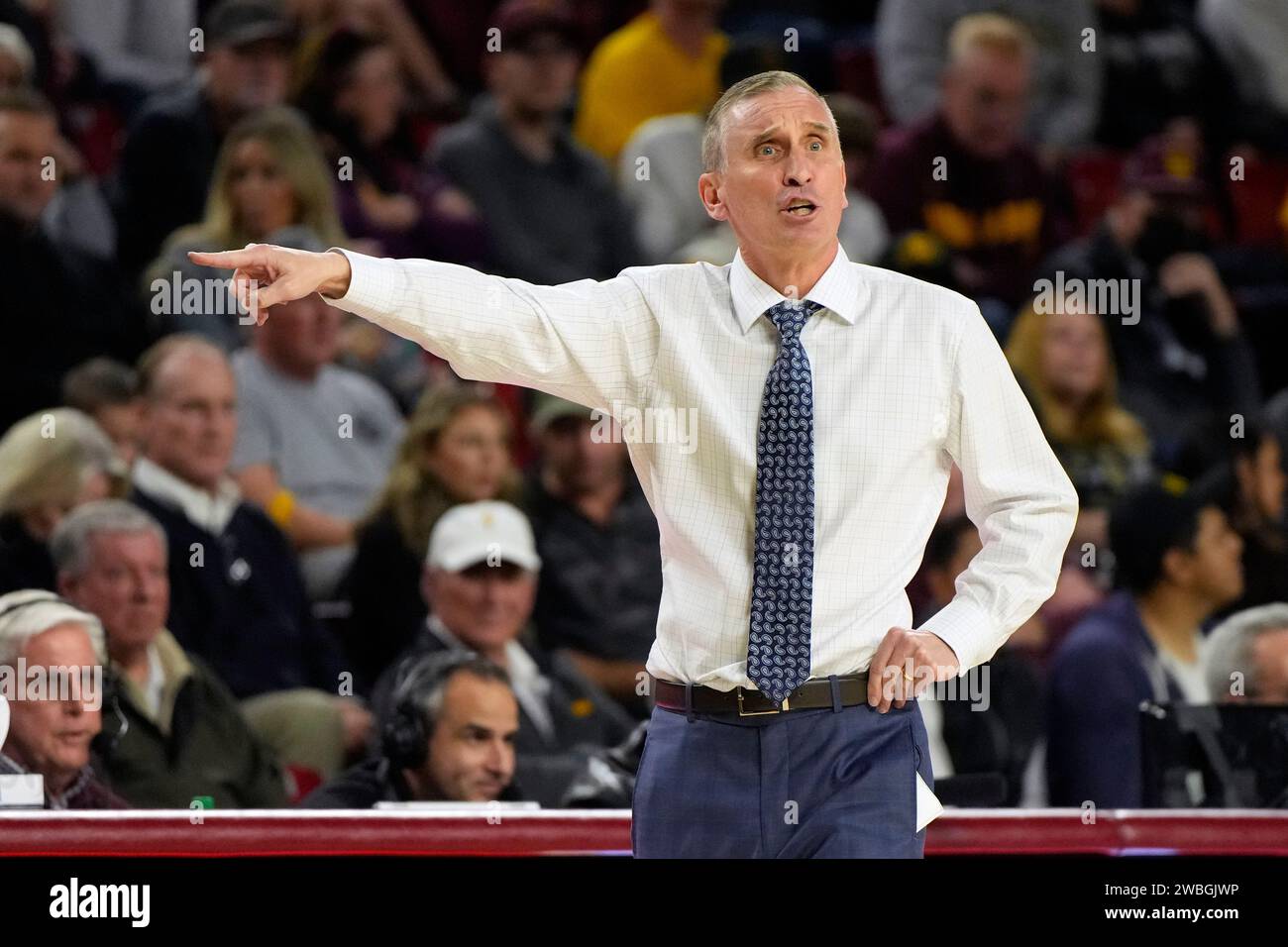 Arizona State head coach Bobby Hurley during the first half of an NCAA ...