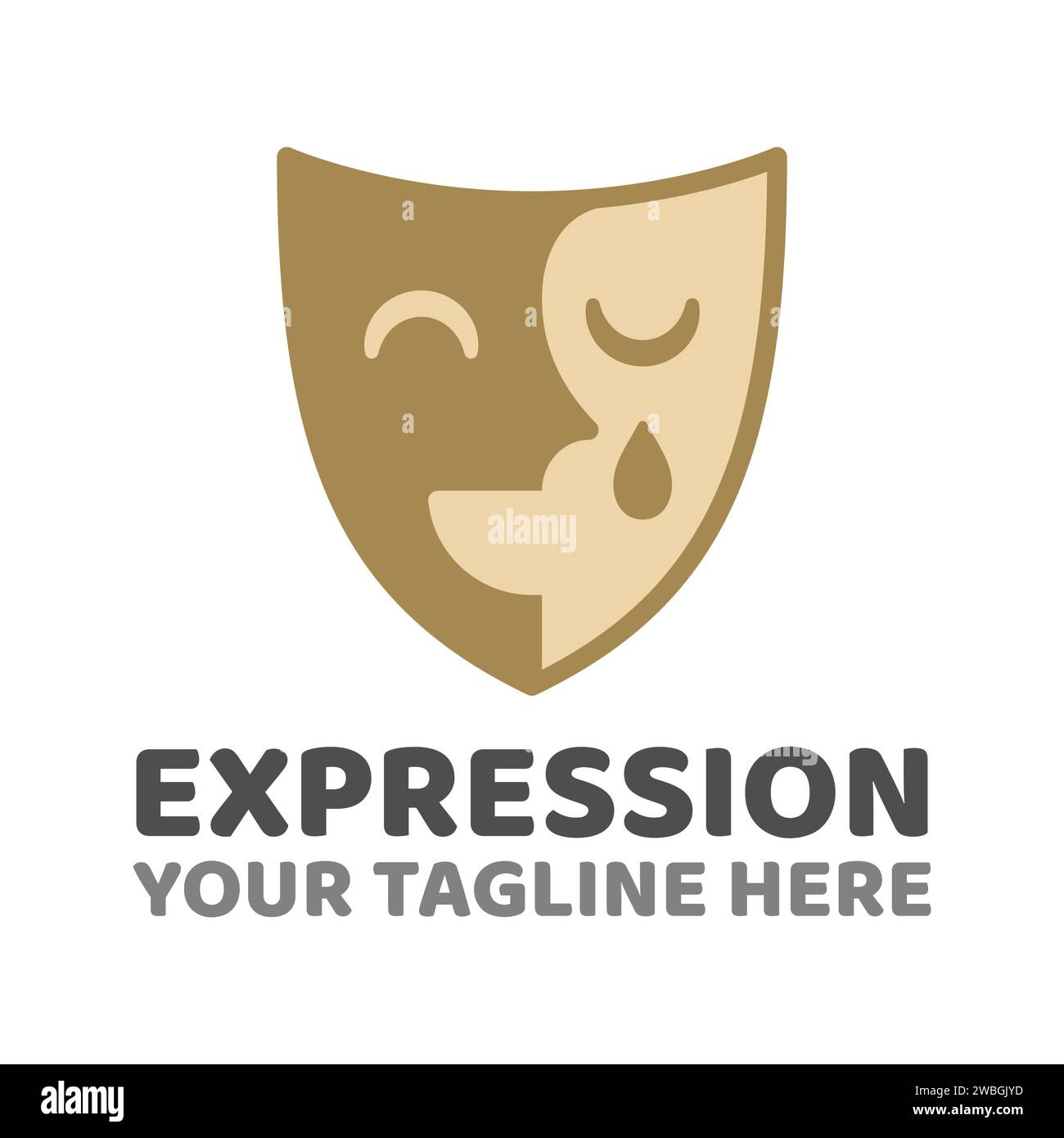 Expression mask logo template. Artistic multipurpose vector logo ...